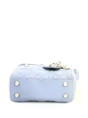 Dior Lady Micro Shoulder Bag Cannage Quilt Lambskin - Blue