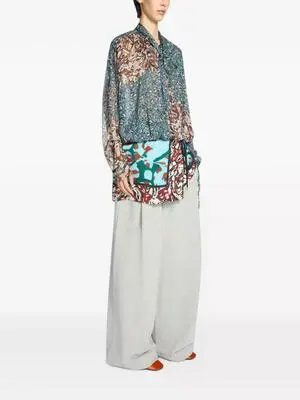 Dries Van Noten Abstract-print Silk Blouse - Blue