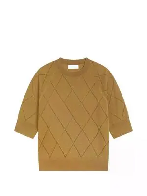 Dries Van Noten Merino Wool Ajoure Stitch Sweater - Brown