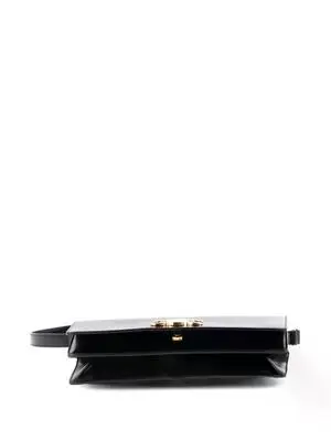 Celine Trapeze Triomphe Smooth Calfskin Shoulder Bag - Black
