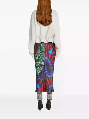 Dries Van Noten Cropped Mélange Cotton Jersey Sweatshirt - Grey