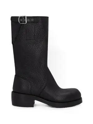 Dries Van Noten Leather Biker Boots With Buckle Detail