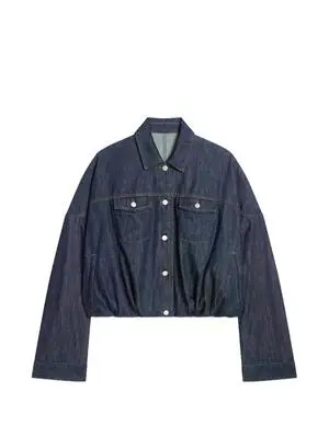 Dries Van Noten Gathered Denim Jacket - Blue