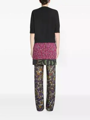 Dries Van Noten Fine Merino Wool Short-sleeved Sweater