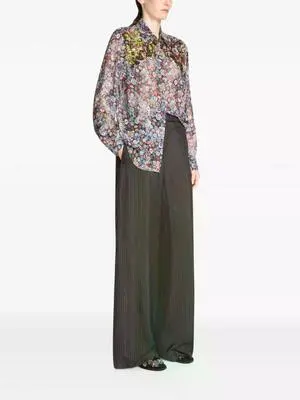 Dries Van Noten Embroidered Viscose Shirt - Blue
