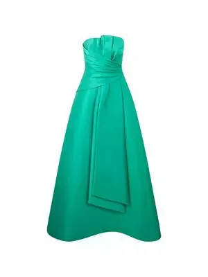 Alberta Ferretti Draped Pleated Maxi Dress - Green