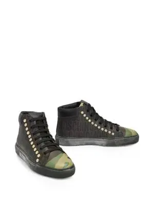 Moschino Print Crystal-embellished High-top Sneakers