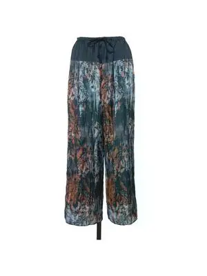 MULLER OF YOSHIOKUBO Damask Pattern Drawstring Wide Leg Pants - Blue