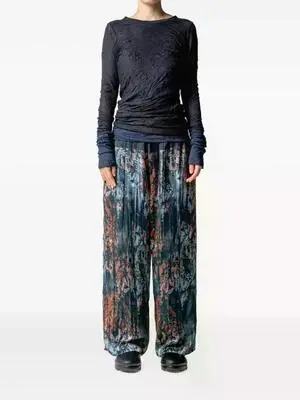MULLER OF YOSHIOKUBO Damask Pattern Drawstring Wide Leg Trousers