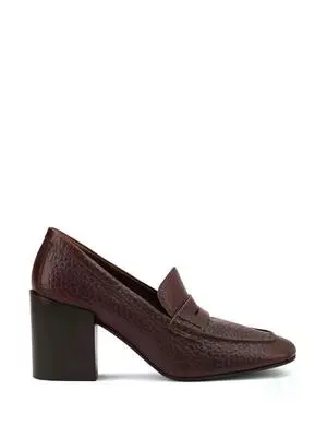 Dries Van Noten Heeled Leather Loafers - Red
