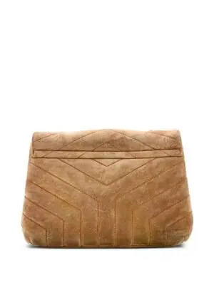 Saint Laurent Loulou Matelassé Chevron Suede Small Shoulder Bag