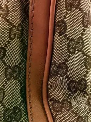 Gucci Vintage Web Boston Bag Gg Canvas Medium Satchel