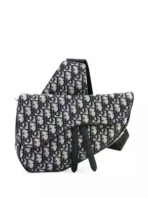 Dior Saddle Oblique Canvas Crossbody Bag - Blue