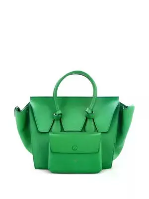 Celine Tie Knot Small Grainy Leather Tote Bag - Green