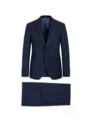 RAMON SANJURJO Satin-trim Single-breasted Suit - Blue
