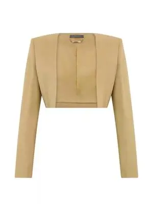Alberta Ferretti Cropped Open-front Jacket - Neutrals