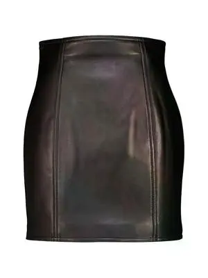 Balmain High-waist Lambskin Mini Skirt - Black