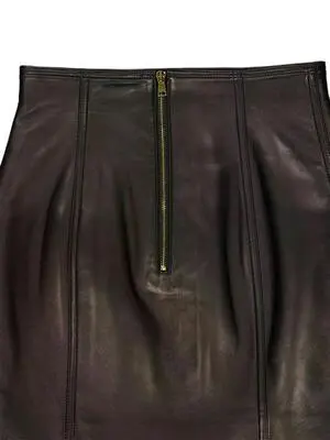 Balmain High-waist Lambskin Mini Skirt