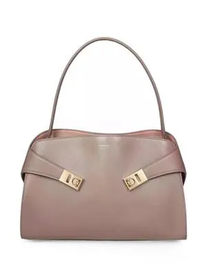 FERRAGAMO Hug Gancini Shoulder Bag - Neutrals