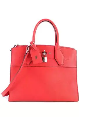 LOUIS VUITTON City Steamer Mm Leather Tote Bag - Red