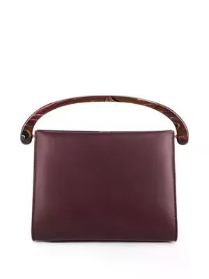 Dries Van Noten Medium Leather Bag With Resin Top Handle - Red