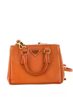 Prada Saffiano Leather Mini Satchel - Orange