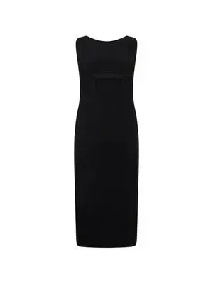 Alberta Ferretti Ribbed Knit Open-back Midi Dress
