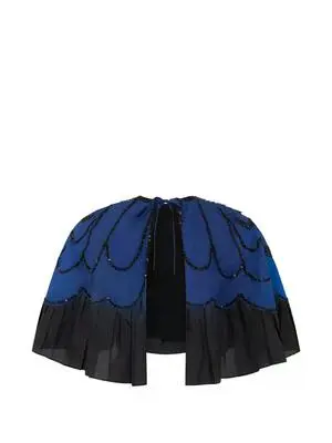 Alberta Ferretti Sequin-embellished Cape - Black