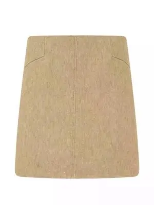 Alberta Ferretti Linen A-line Skirt - Neutrals