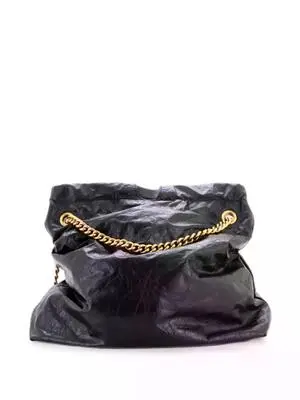 Balenciaga Crush Chain Leather Medium Tote Bag - Black
