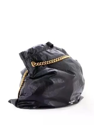 Balenciaga Crush Chain Leather Medium Tote Bag - Black