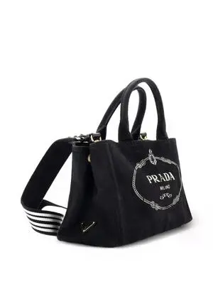 Prada Canapa Convertible Canvas Mini Tote Bag