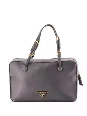 Prada Prada Satin Satchel Top Handle Bag Grey