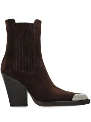 Paris Texas Dallas Suede Leather Ankle Boots - Brown