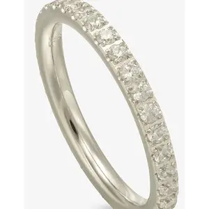 INDIGO LUNE Eterna 18ct Plated Stainless Steel Ring - Silver