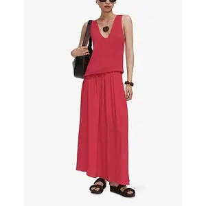 JOSEPH Silk Knit V-neck Vest Top - Fuchsia