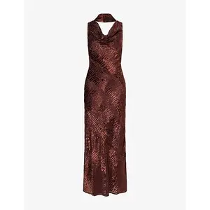 PRETTY LAVISH Ainsley Cowl-neck Woven Maxi Dress - Brown