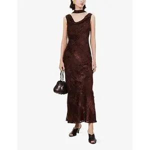 PRETTY LAVISH Ainsley Cowl-neck Woven Maxi Dress