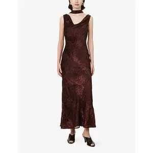 PRETTY LAVISH Ainsley Cowl-neck Woven Maxi Dress