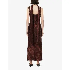 PRETTY LAVISH Ainsley Cowl-neck Woven Maxi Dress