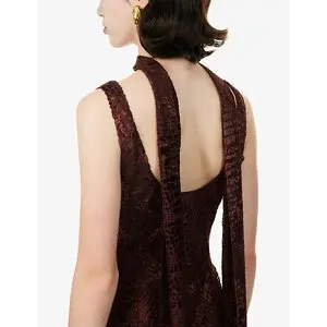PRETTY LAVISH Ainsley Cowl-neck Woven Maxi Dress