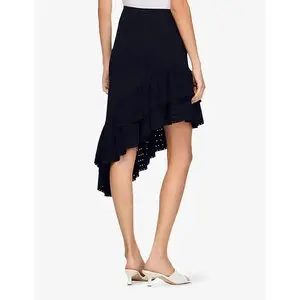 Sandro Asymmetrical Knit Midi Skirt