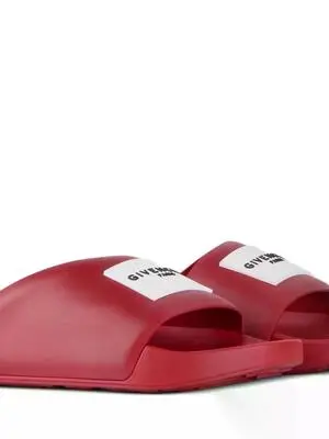 Givenchy Logo-patch Slides - Red