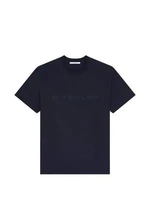 Givenchy Logo Embroidered T-shirt - Blue
