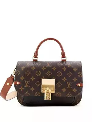 LOUIS VUITTON Monogram Canvas Leather Satchel - Black