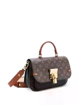 LOUIS VUITTON Monogram Canvas Leather Satchel - Black