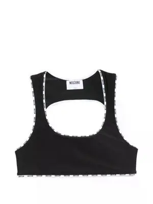 Moschino Logo-trim Cut-out Bra - Black