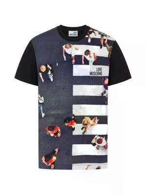 Moschino Printed Cotton Jersey T-shirt - Black