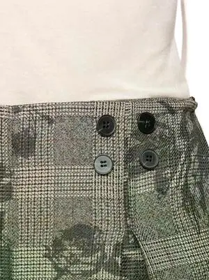 NISSA High-waisted Wide-leg Trousers With Plaid And Floral Print