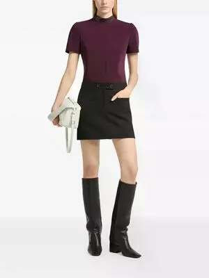 COURREGES Heritage Vinyl-collar Logo-patch Blouse
